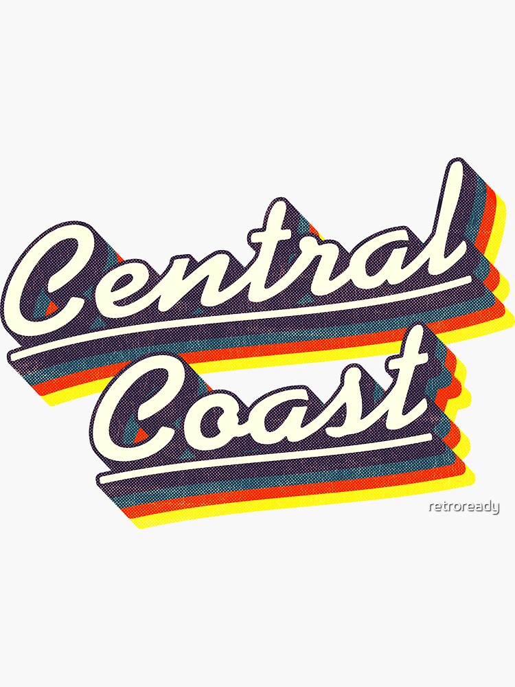 "Central Coast, NSW | Retro Rainbow" Sticker for Sale by retroready ...