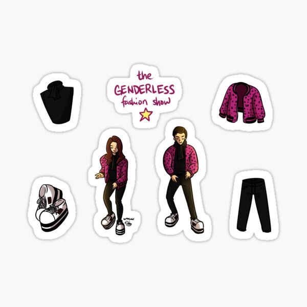 "The Genderless Fashion Show" Sticker for Sale by turtleduckie | Redbubble