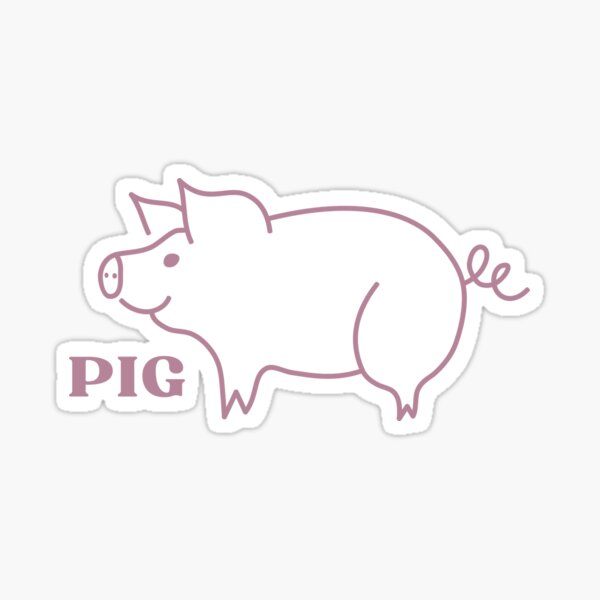 "Pink Pig" Sticker for Sale by Loudmila | Redbubble