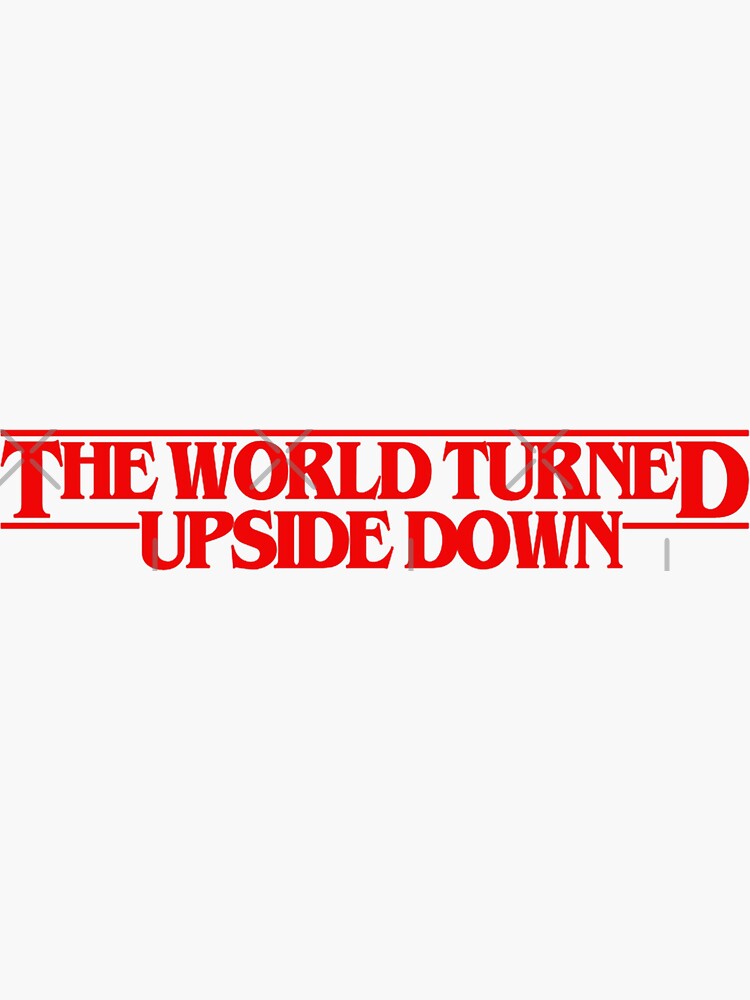 "The world turned upside down (red)" Sticker for Sale by downeymore ...