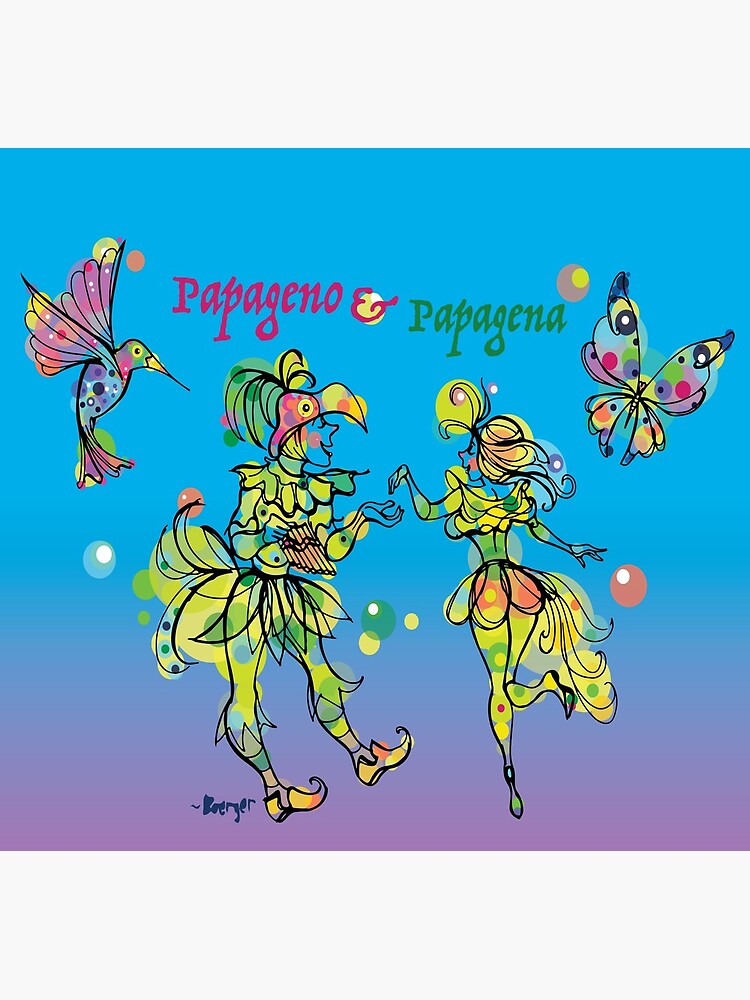 "Papageno & Papagena with colorful background" iPhone Wallet for Sale ...