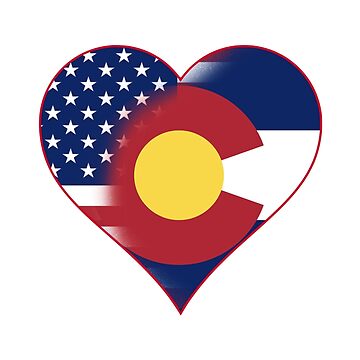 "State of Colorado Flag and American Flag Fusion Design" Poster for ...
