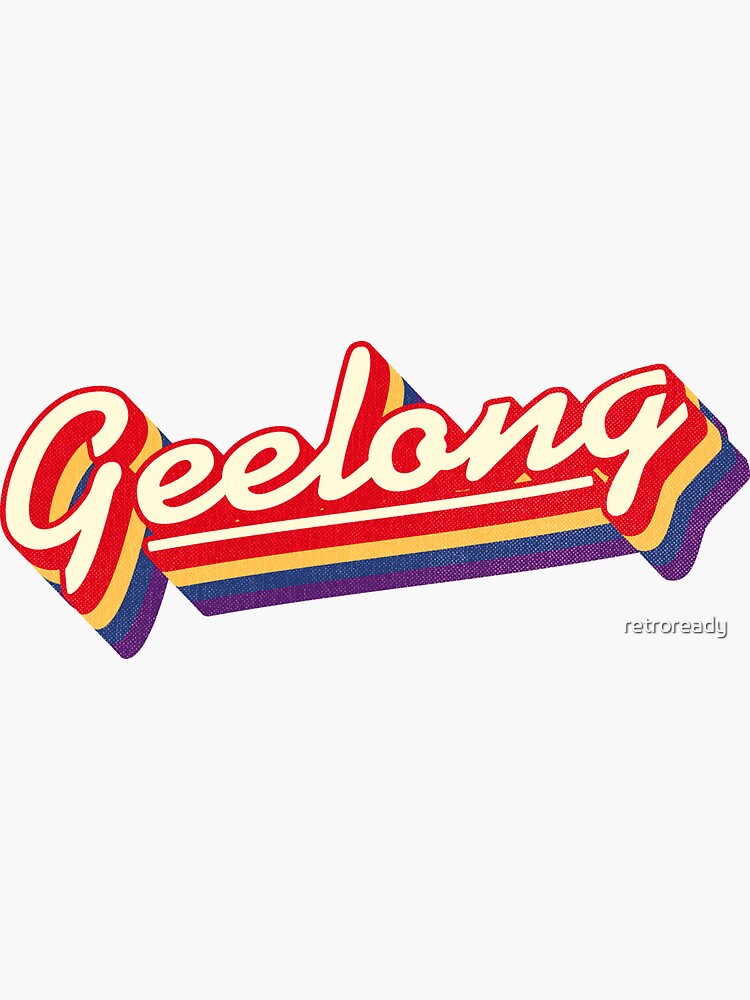 "Geelong, VIC | Retro Rainbow" Sticker for Sale by retroready | Redbubble