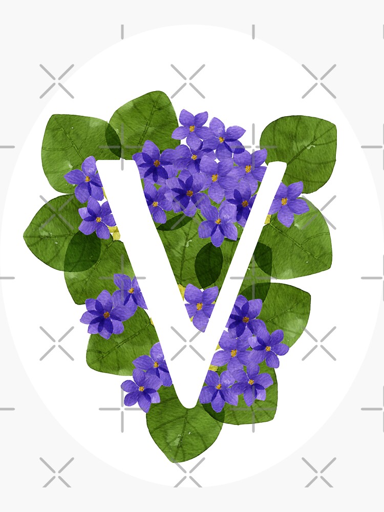"V is for Violets" Sticker for Sale by helga-wigandt | Redbubble