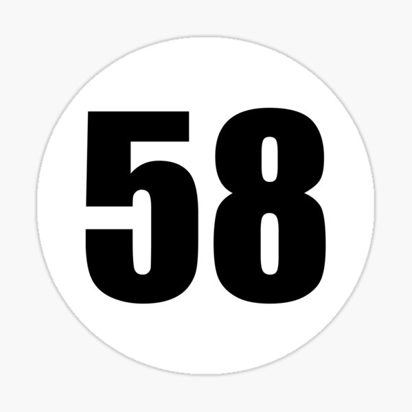 "Racing number 58" Sticker by stickerwicker | Redbubble