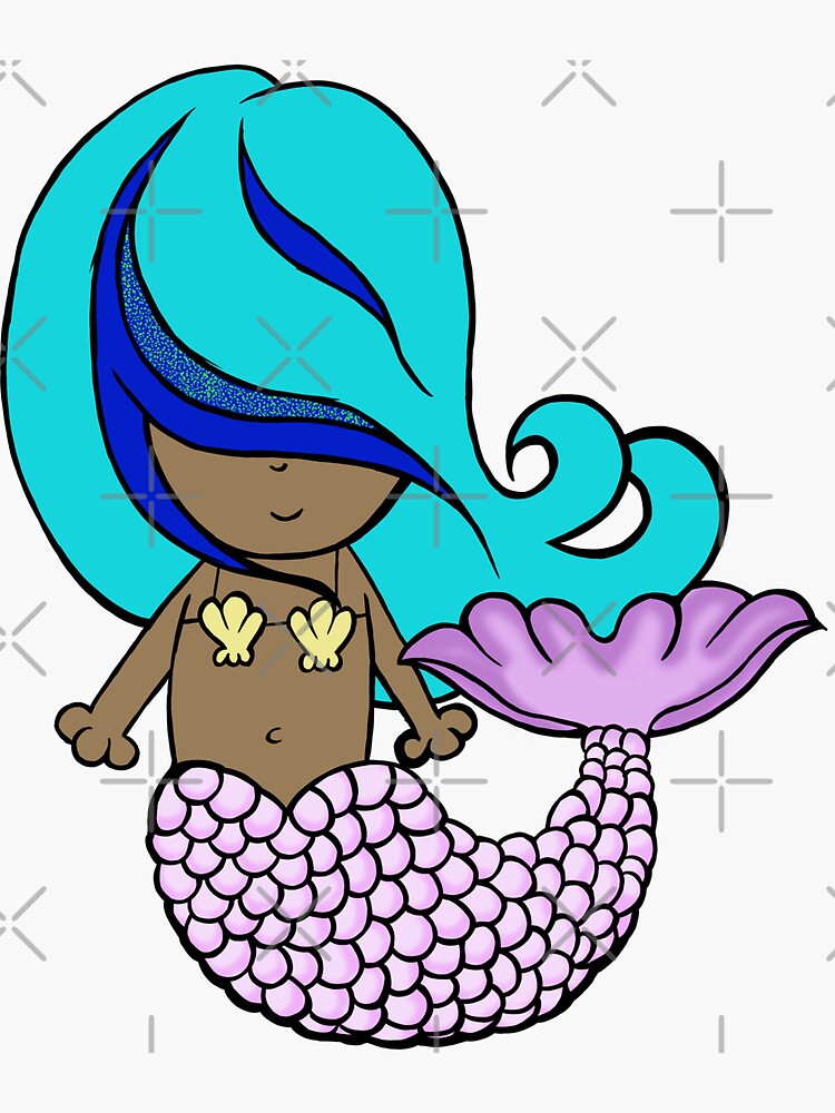 "cute little shells mermaid" Sticker by ClairanneJ | Redbubble