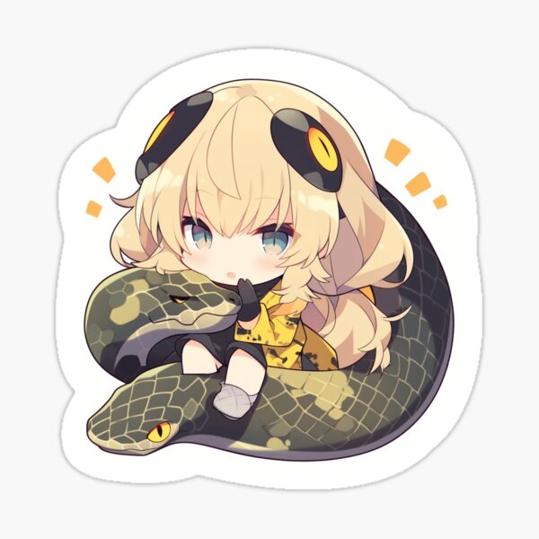 "Cute Chibi Anime Snake Girl" Sticker for Sale by stickondeez | Redbubble