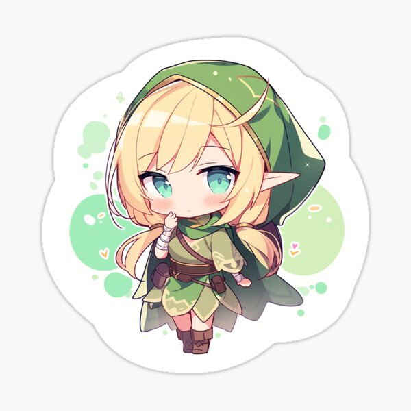 "Cute Chibi Anime Elf Girl" Sticker for Sale by stickondeez | Redbubble