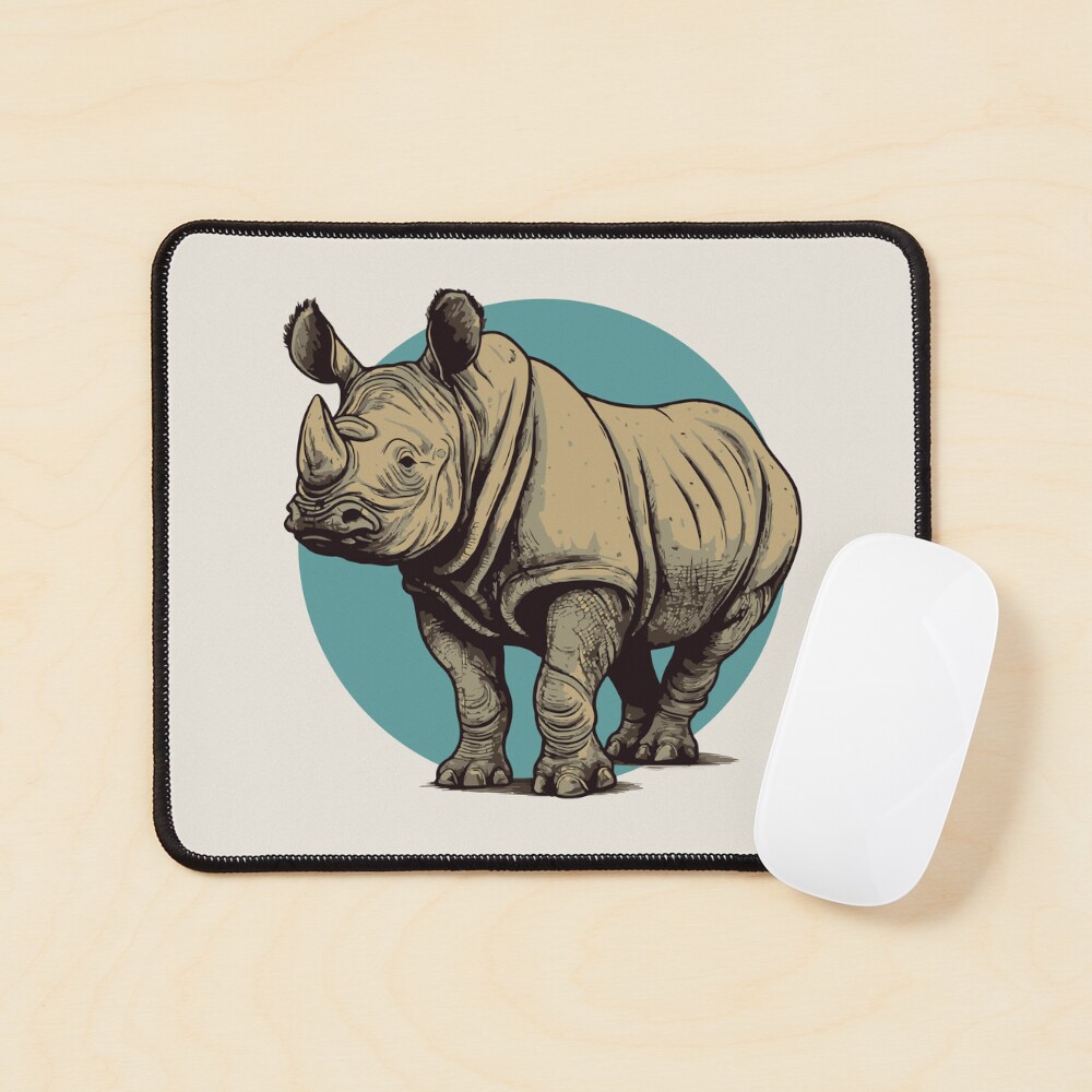 "Rhinoceros Vector Art Illustration || Cute Rhino" Sticker for Sale by ...