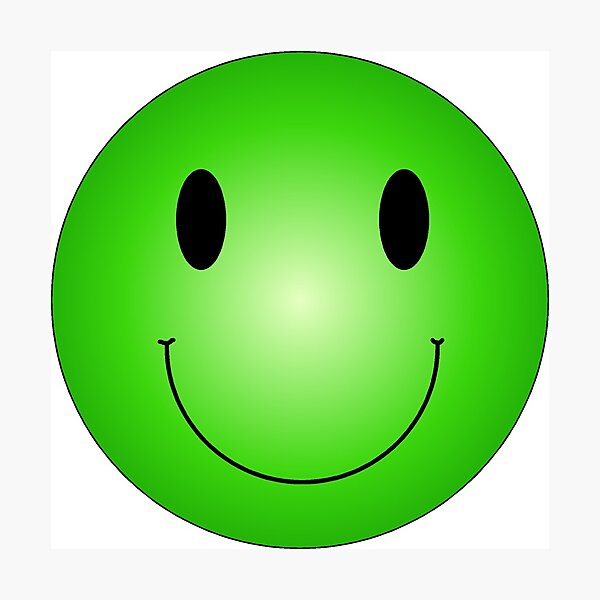 Impression photo « Smiley vert », par jkcoder | Redbubble