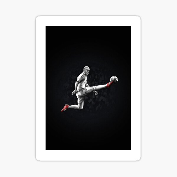 "Zinedine Zidane - Real Madrid Football Artwork" Sticker for Sale by ...