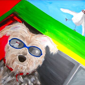 "Seagull and Dog " Sticker for Sale by Nikki Attree | Redbubble