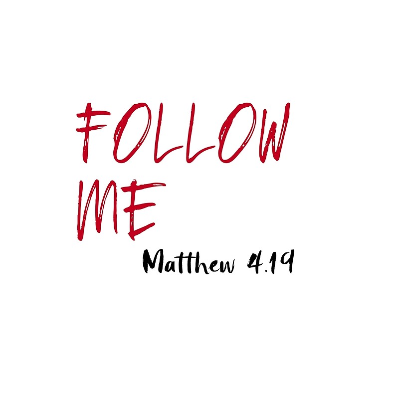 "Red Letter Jesus Bible Verse: Follow Me " by motivateme | Redbubble
