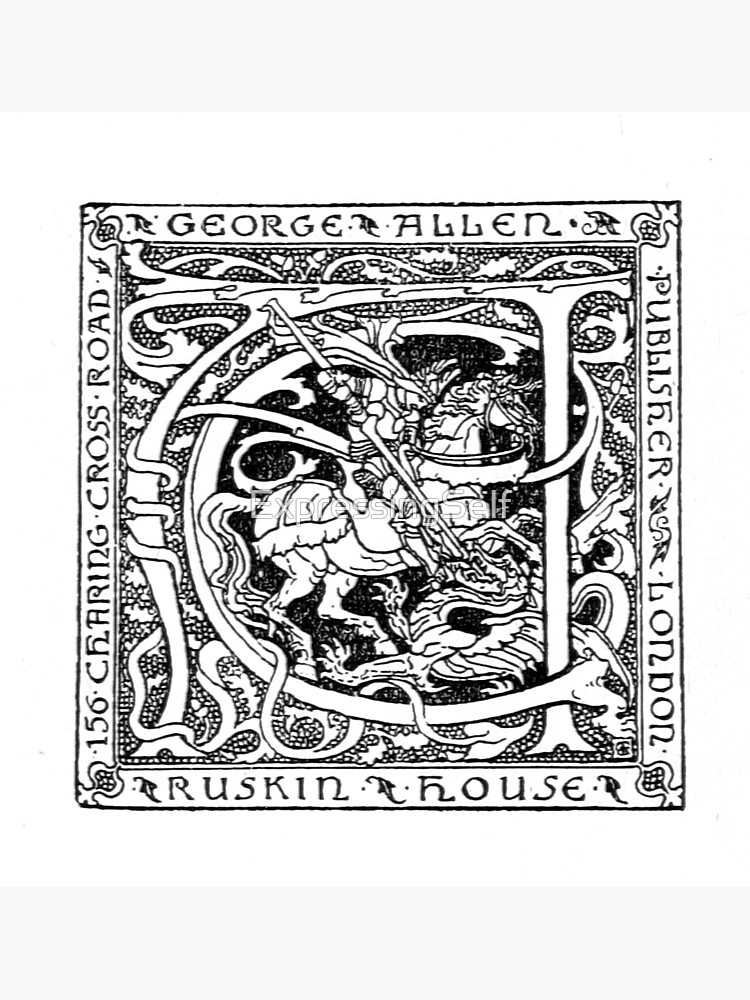 "Original Caligraphy Artwork of Knight Slaying Dragon" Sticker for Sale ...