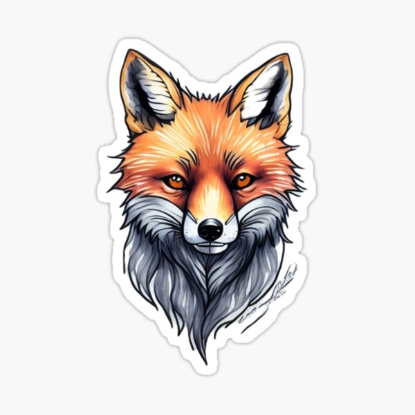 "Foxy Garden Watercolor" Sticker for Sale by Basunat | Redbubble