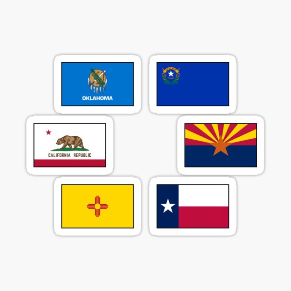 "Pack of Tiny Southwest State Flags" Sticker for Sale by MrAssister ...
