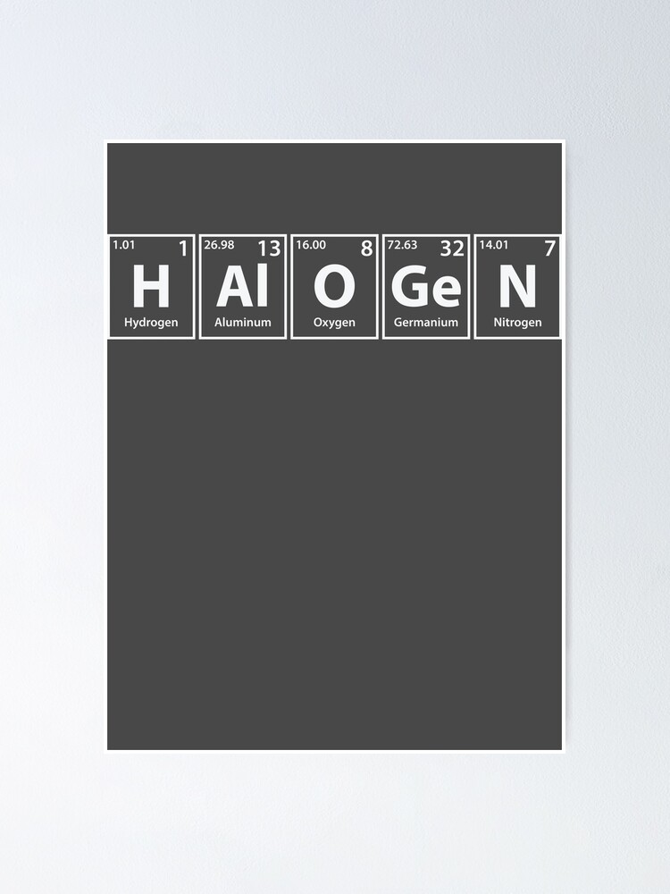 "Halogen Elements Spelling" Poster by cerebrands | Redbubble
