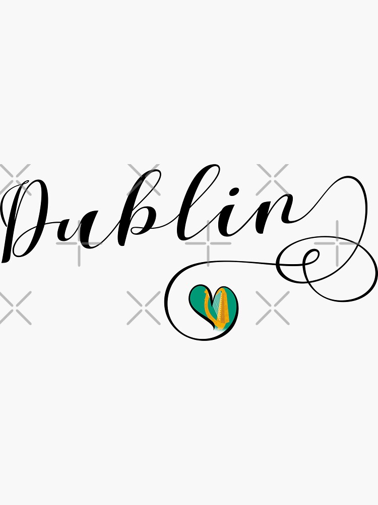 Pegatina «Corazón de Dublín, bandera de Dublín, I Love Dublin, Irlanda ...