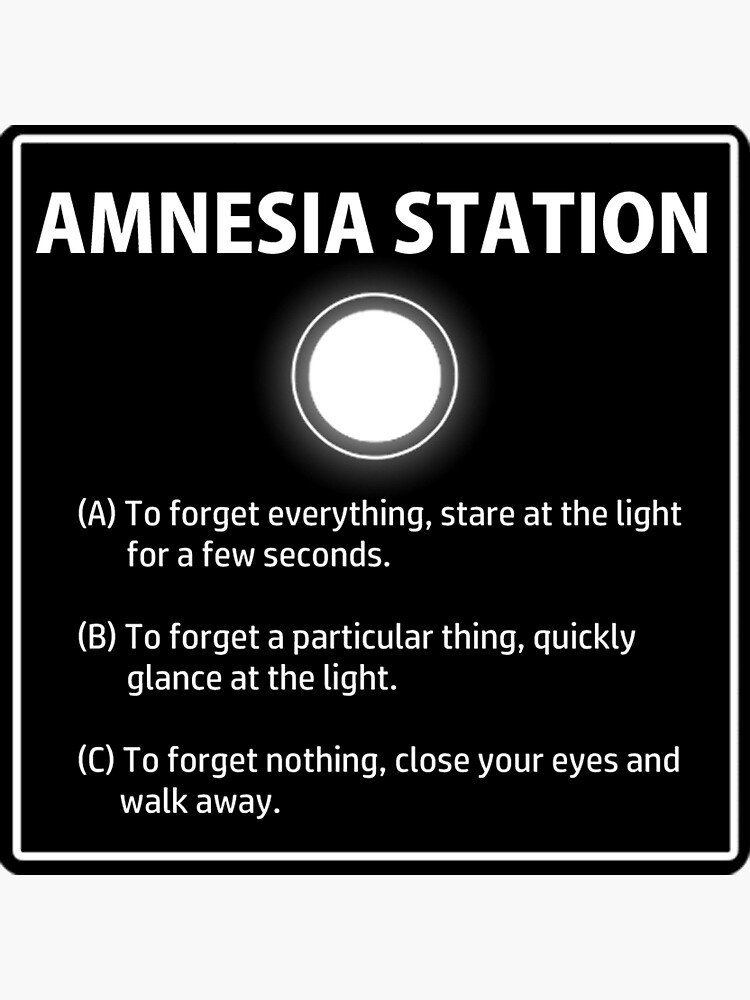 "Amnesia Station" Sticker for Sale by myzart | Redbubble