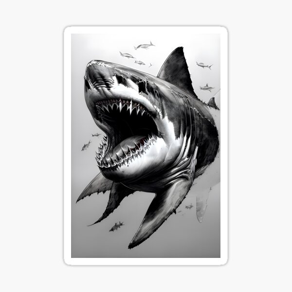 "Shark Attack!" Sticker for Sale by JSHOEMAKE16 | Redbubble