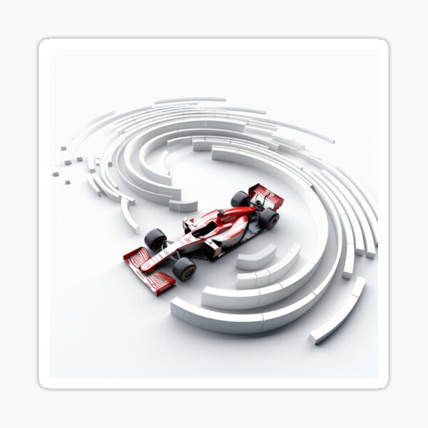 "Racing Essence: Minimalistic Design of Formula 1 Racing Track" Sticker ...