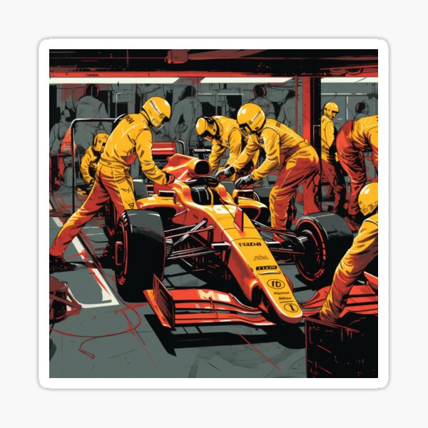 "Pit Stop Precision: Formula 1 Racing Illustration" Sticker for Sale by ...