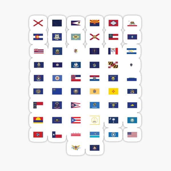 "US State flags" Sticker for Sale by Rhu Creations | Redbubble