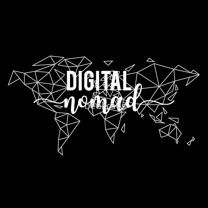 "Digital nomad geometric world map" by beakraus | Redbubble