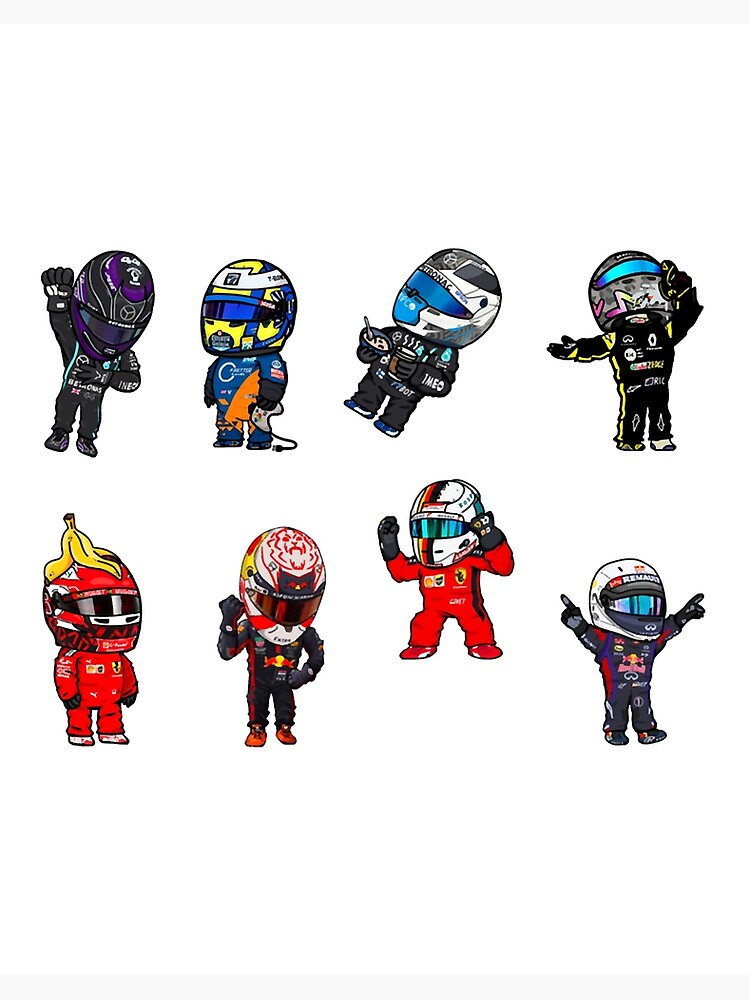 "F1 Mini Drivers Sticker Pack" Art Board Print for Sale by TigerWoodsd ...