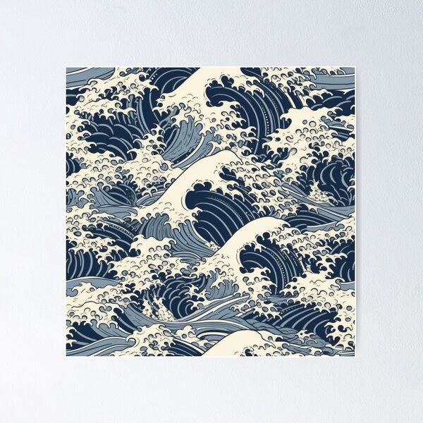 "Waves of Ukiyo-e Elegance - Traditional Japanese Repeating Pattern ...