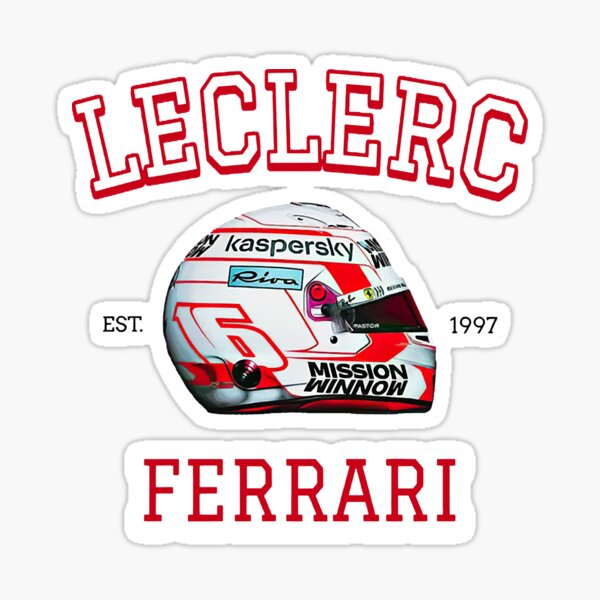 "Leclerc Helmet Ferrari" Sticker for Sale by TigerWoodsd | Redbubble