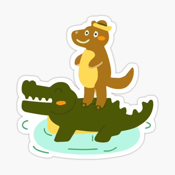 "Capybara riding on a crocodile" Sticker for Sale by CasGroenigen ...