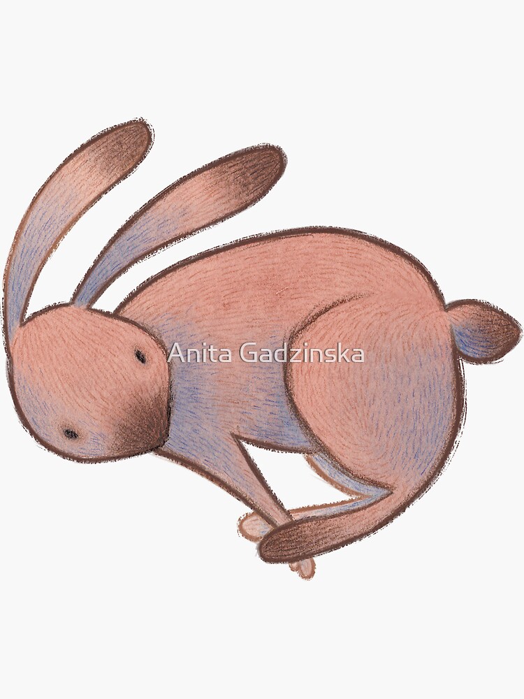 "The Curled Rabbit" Sticker for Sale by anitagadzinska | Redbubble