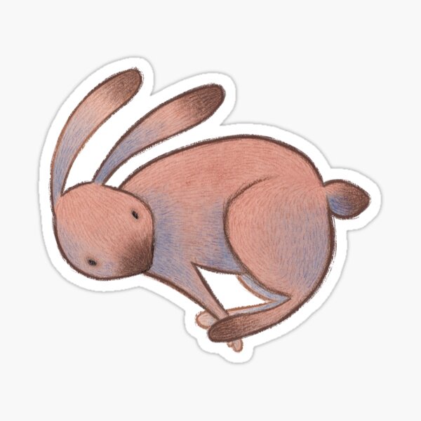 "The Curled Rabbit" Sticker for Sale by anitagadzinska | Redbubble