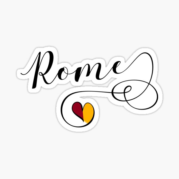 "Rome Heart, Rome Flag, Roma, I Love Rome, Italy" Sticker for Sale by ...