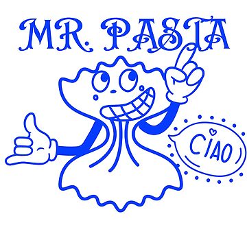 "Mr. Pasta cartoon Logo " Sticker for Sale by Amoreitaliano | Redbubble