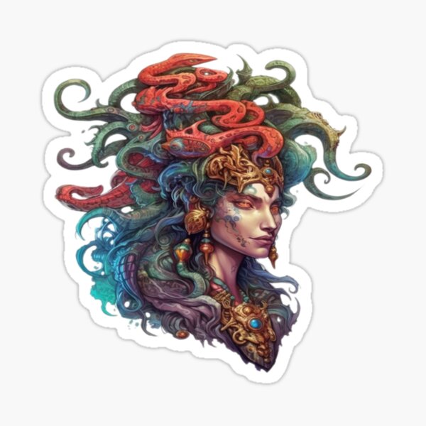 "Fantasy Medusa" Sticker by YodaPrint | Redbubble