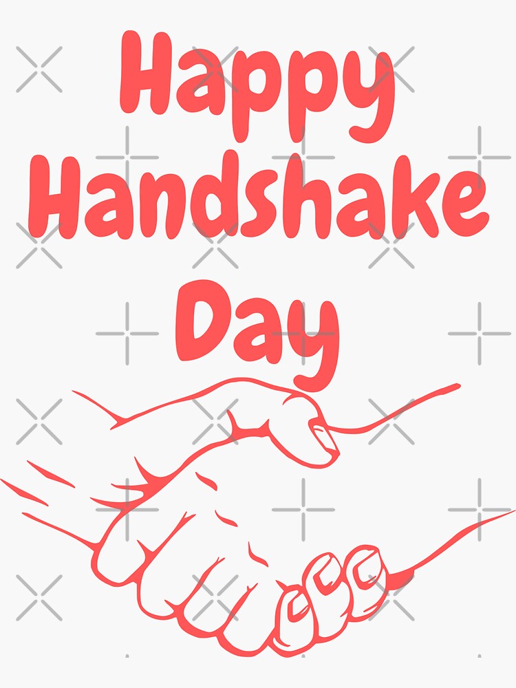 "National Handshake Day" Sticker for Sale by Simo0455 | Redbubble