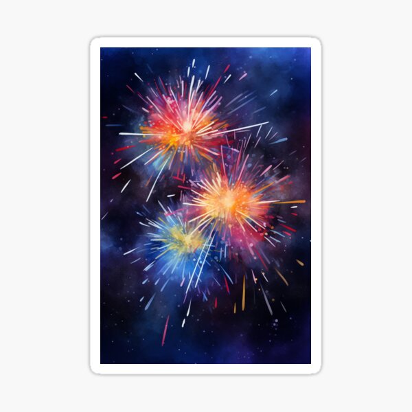 "Fourth of July Fireworks" Sticker for Sale by holidays-cards | Redbubble
