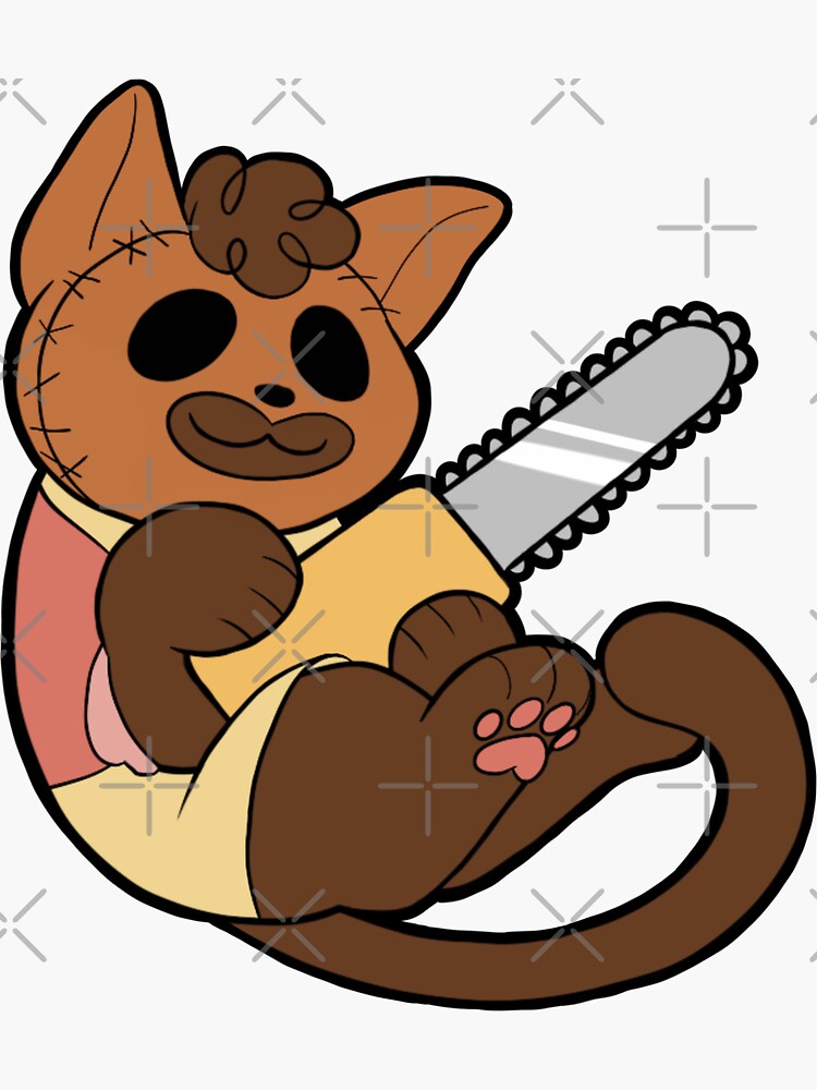 "Kitty Leatherface" Sticker for Sale by TheGryphon | Redbubble