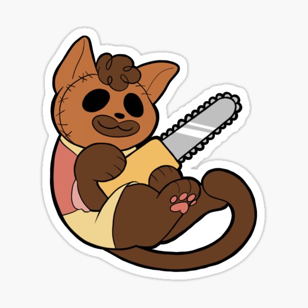 "Kitty Leatherface" Sticker for Sale by TheGryphon | Redbubble