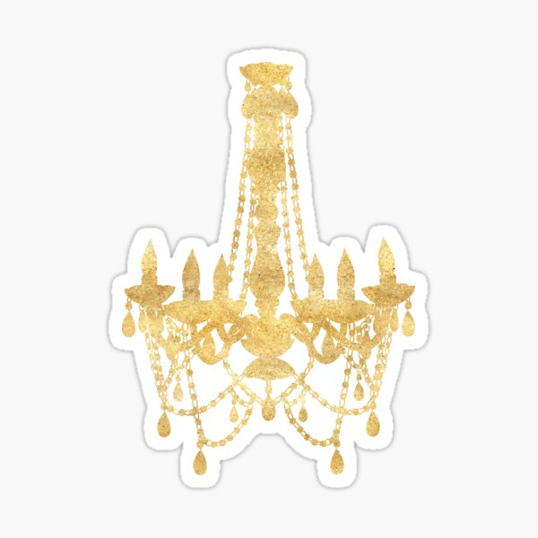 "Gold Glam Chandelier" Sticker for Sale by pencreations | Redbubble