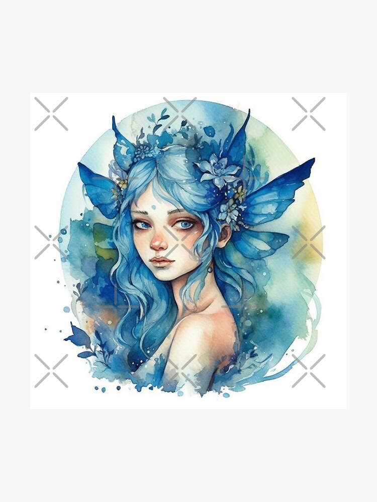 "Blue Faerie 2" Sticker for Sale by Loot-Dragon | Redbubble