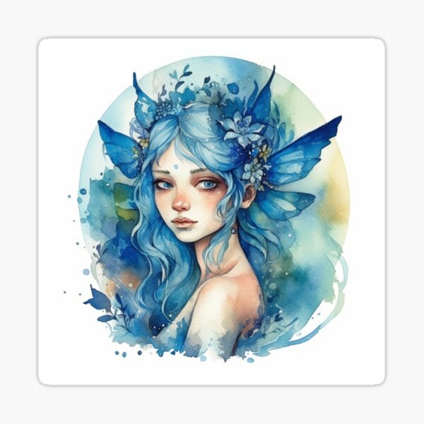 "Blue Faerie 2" Sticker for Sale by Loot-Dragon | Redbubble