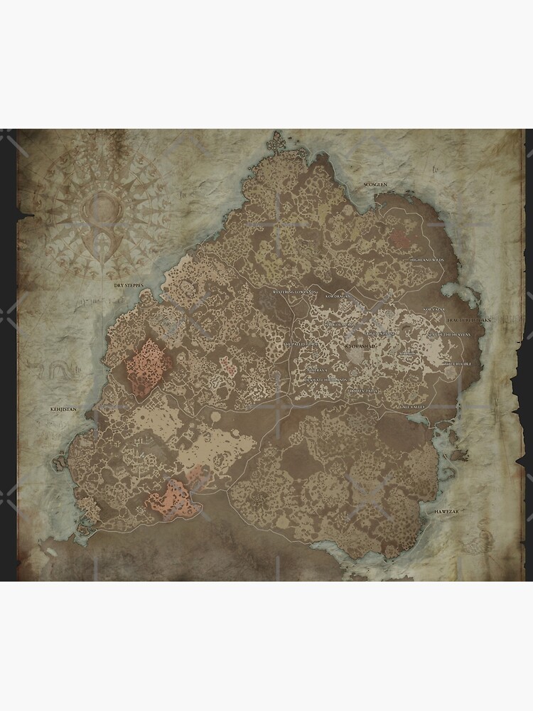 "Diablo 4 Full Map (with high resolution)" Duvet Cover for Sale by The ...