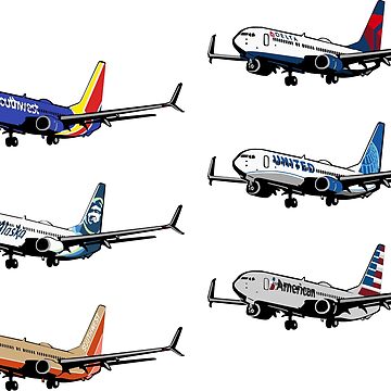 "Boeing 737 Fleet" Sticker for Sale by JLeftovers | Redbubble