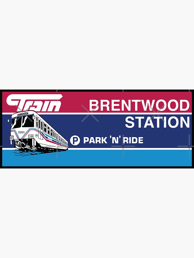 "Retro CTrain LRT Station Sign - Brentwood" Sticker for Sale by ...