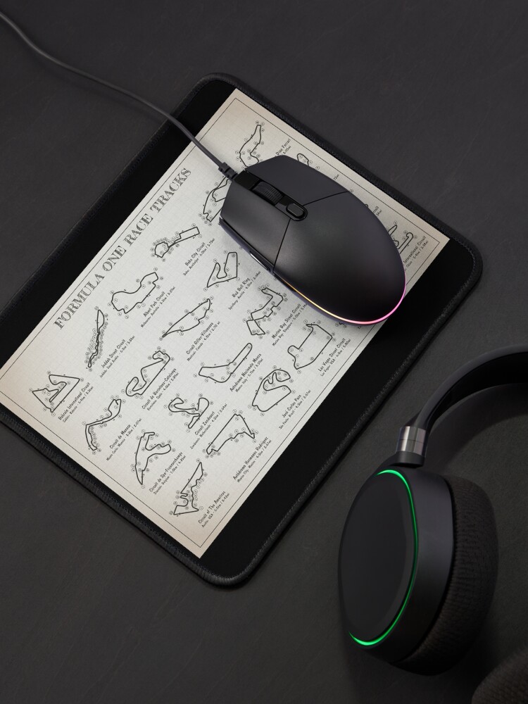 "F1 Race Tracks (Blueprint - Light Ivory)" Mouse Pad for Sale by BLUE ...