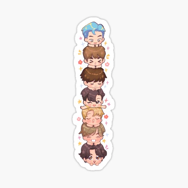 "BTS Head Pile" Sticker for Sale by ayinvui | Redbubble
