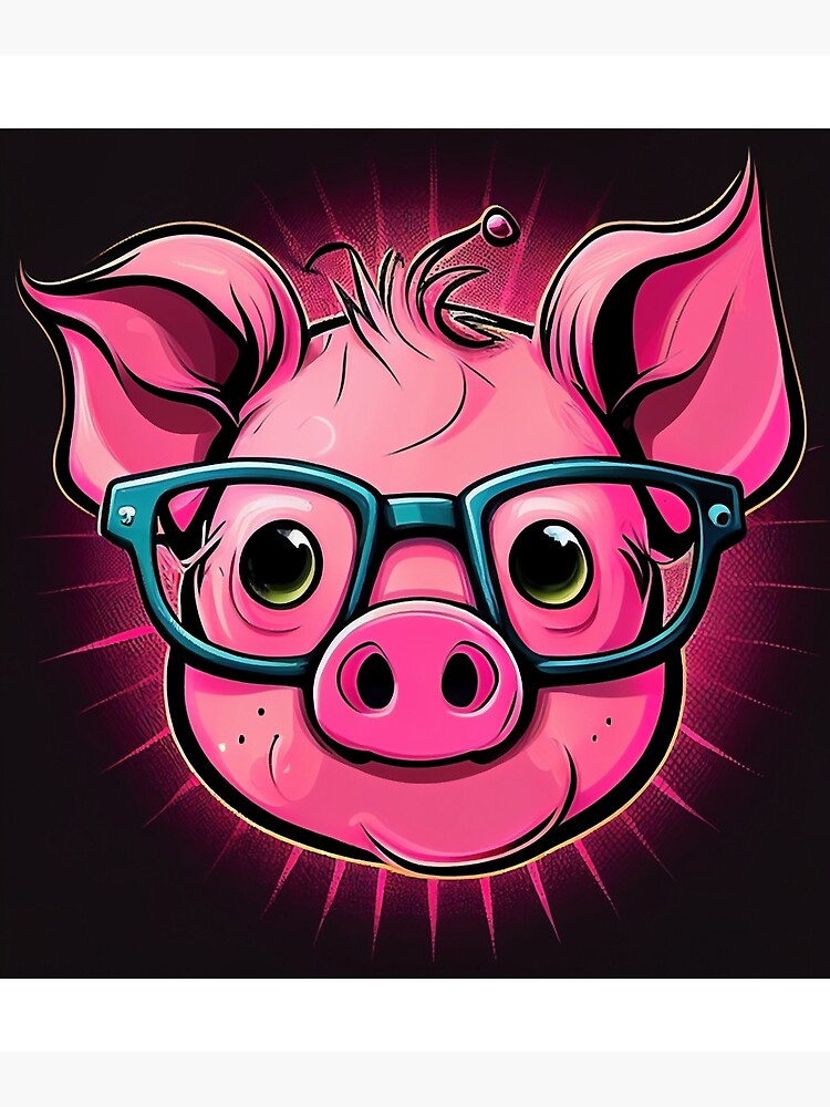 "Cute and Sassy Funny Pig Head Face" Poster for Sale by omalleyangelo ...